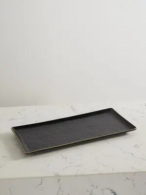 L'Objet Gold-plated Croc-effect Porcelain Tray