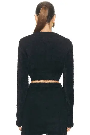 Helmut Lang Cropped Eyelash Cardigan