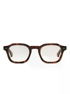 PETER AND MAY T46 Hero Rectangle-frame Glasses - Brown