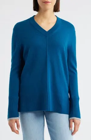 GRIFFEN Tipped Wool & Cashmere High-low Sweater