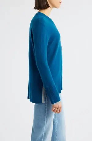 GRIFFEN Tipped Wool & Cashmere High-low Sweater