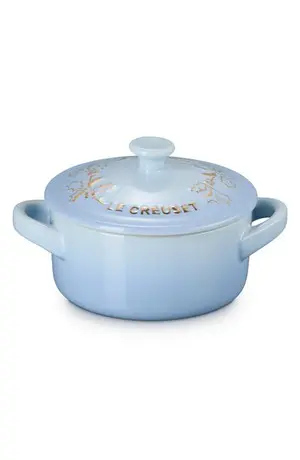 LE CREUSET Holly Collection Mini Round Cocotte - Coastal Blue