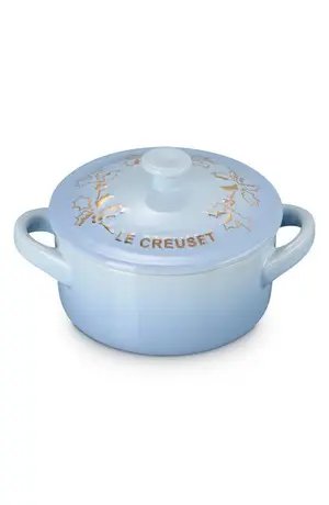 LE CREUSET Holly Collection Mini Round Cocotte - Coastal Blue