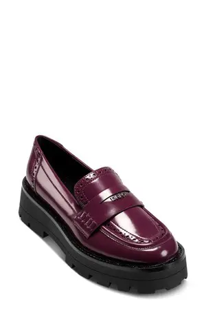 Dkny Sahana Platform Penny Loafer - Burgundy