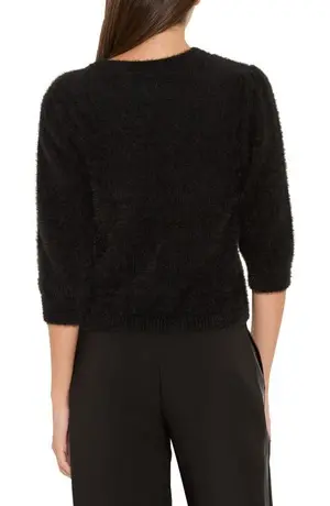 NIC+ZOE Cozy Chic Elbow Sleeve Sweater - Black Onyx