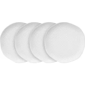 STONE + LAIN Abigael Stoneware 4-piece Salad Plate Set - White