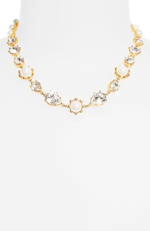Oscar De La Renta Crystal Drop Earrings - Pearl