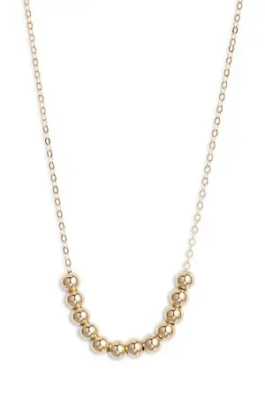 NASHELLE Beaded Chain Choker Necklace - Gold Fill