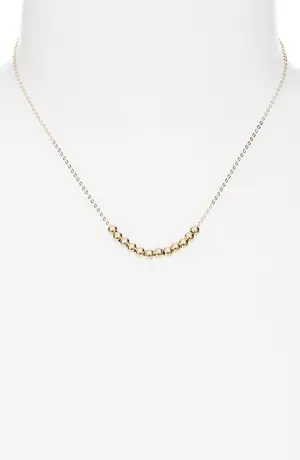 NASHELLE Beaded Chain Choker Necklace - Gold Fill