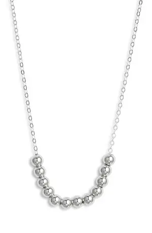 NASHELLE Beaded Chain Choker Necklace - Sterling Silver