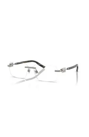 Dolce & Gabbana 60mm Rectangle Optical Glasses - Silver