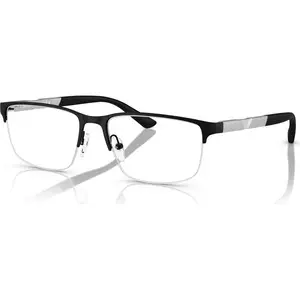Emporio Armani 56mm Rectangle Eyeglasses - Black