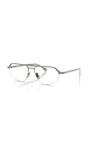 FERRARI 55mm Irregular Eyeglasses Silver