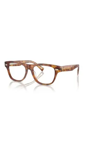 Brunello Cucinelli 54mm Rectangle Eyeglasses - Tortoise