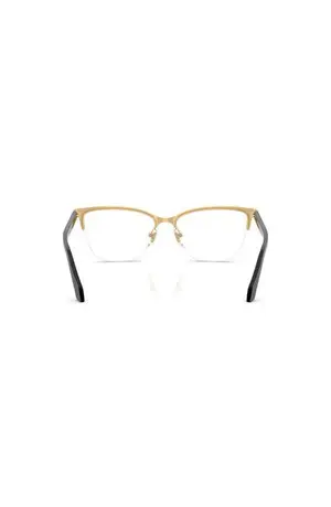 Versace 54mm Cat Eye Optical Glasses - Gold/black
