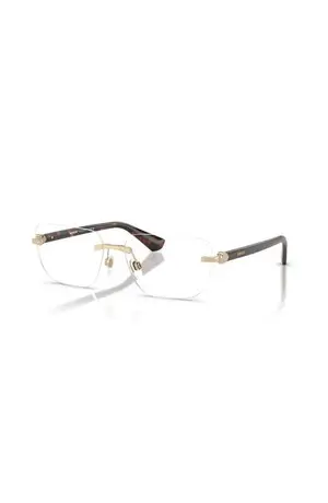 Burberry 58mm Rectangle Optical Glasses - Gold