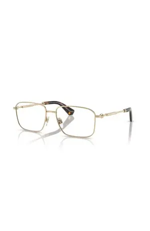 Burberry 56mm Rectangle Full Rim Eyeglasses - Gold