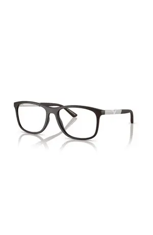 Emporio Armani 53mm Rectangle Optical Glasses - Brown