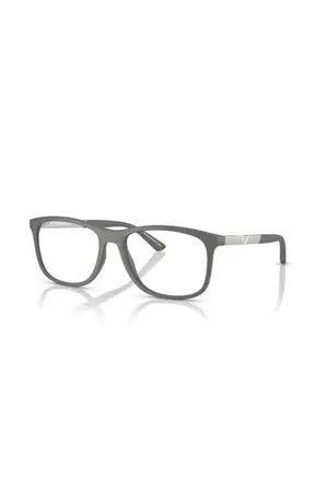 Emporio Armani Emporio Armani Rectangle Full Rim Eyeglasses Grey