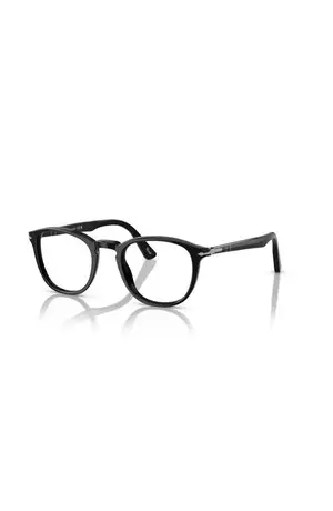 Persol 49mm Round Frame Optical Glasses - Black