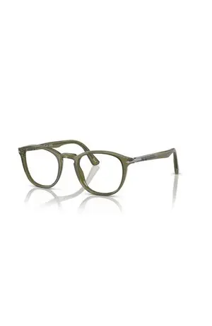 Persol 49mm Round Frame Optical Glasses - Green