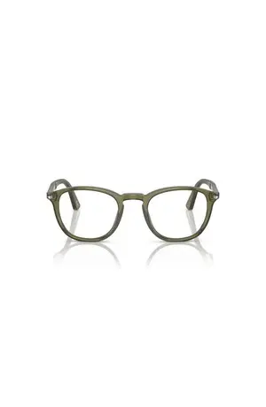 Persol 49mm Round Frame Optical Glasses - Green