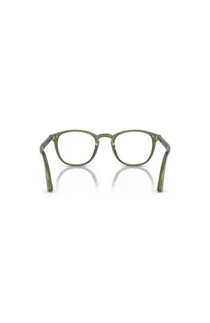 Persol 49mm Round Frame Optical Glasses - Green