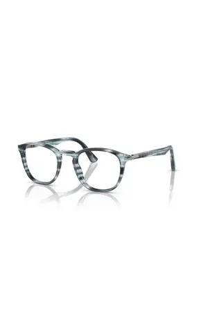 Persol 49mm Round Frame Optical Glasses - Grey