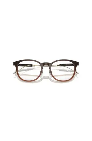 Brunello Cucinelli 51mm Rectangle Full Rim Eyeglasses - Brown