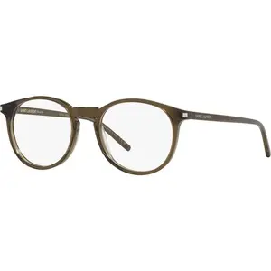 Saint Laurent 50mm Round Optical Glasses - Green