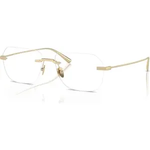FERRARI 55mm Rectangle Rimless Eyeglasses - Gold