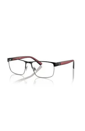 Polo Ralph Lauren 56mm Rectangle Full Rim Optical Glasses - Black
