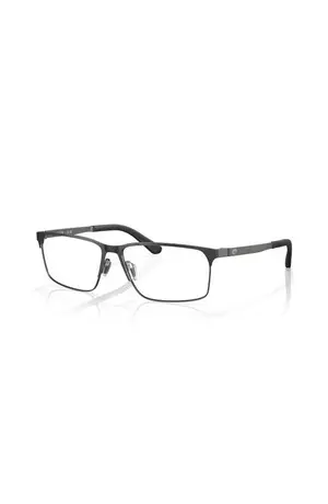 COSTA 54mm Rectangle Full Rim Eyeglasses - Black