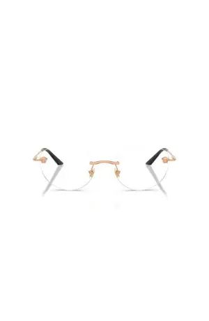 Versace 55mm Round Rimless Optical Glasses - Pink