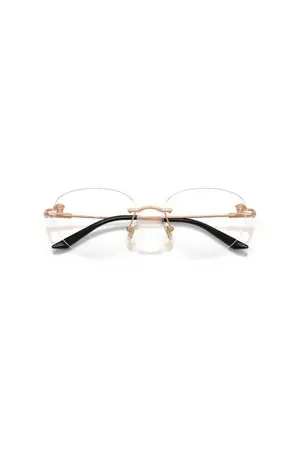 Versace 55mm Round Rimless Optical Glasses - Pink
