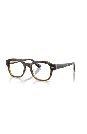 Brunello Cucinelli 50mm Rectangle Eyeglasses - Dark Tortoise
