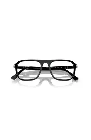 Persol 53mm Square Optical Glasses - Black