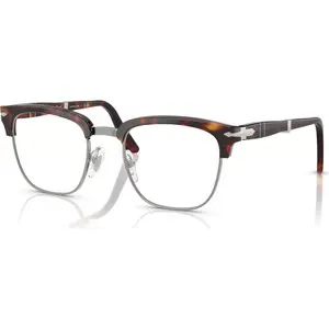 Persol 50mm Square Optical Eyeglasses - Tortoise
