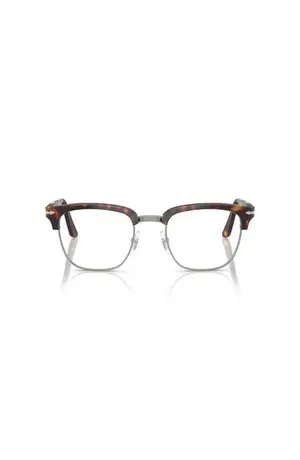 Persol 50mm Square Optical Eyeglasses - Tortoise