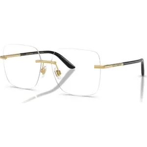 Dolce & Gabbana 57mm Square Rimless Optical Glasses - Gold