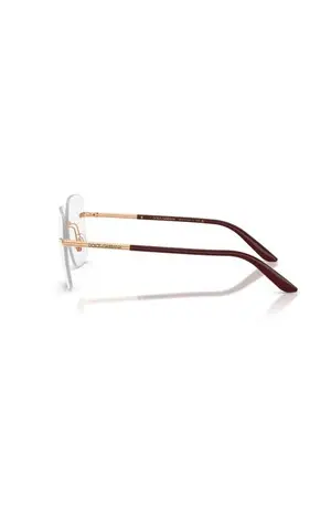 Dolce & Gabbana 57mm Square Rimless Optical Glasses - Pink