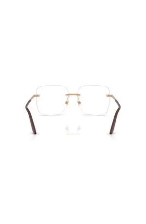 Dolce & Gabbana 57mm Square Rimless Optical Glasses - Pink