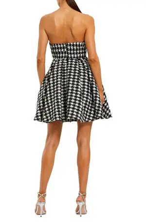 Mac Duggal Boucle Strapless Mini Dress With Bow