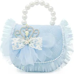 PUTTISU Princess Tiara Handbag - Ice Blue Sparkle
