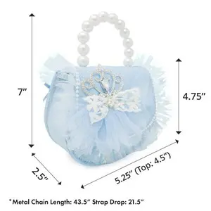 PUTTISU Princess Tiara Handbag - Ice Blue Sparkle