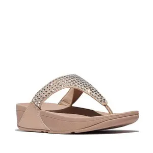 Fitflop Lulu Maxi-crystal Toe-post Sandals - Classic Beige