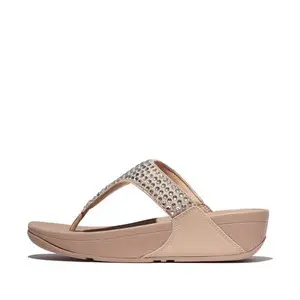 Fitflop Lulu Maxi-crystal Toe-post Sandals - Classic Beige