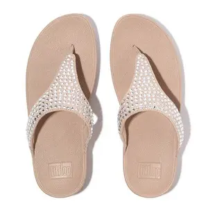 Fitflop Lulu Maxi-crystal Toe-post Sandals - Classic Beige