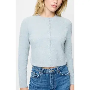 French Connection Tinsel Metallic Fuzzy Cardigan