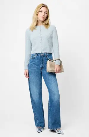 French Connection Tinsel Metallic Fuzzy Cardigan